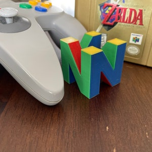 Nintendo 64 Fully Multicolor 3D Printed Logo | Retro N64 Cube Figurine ...