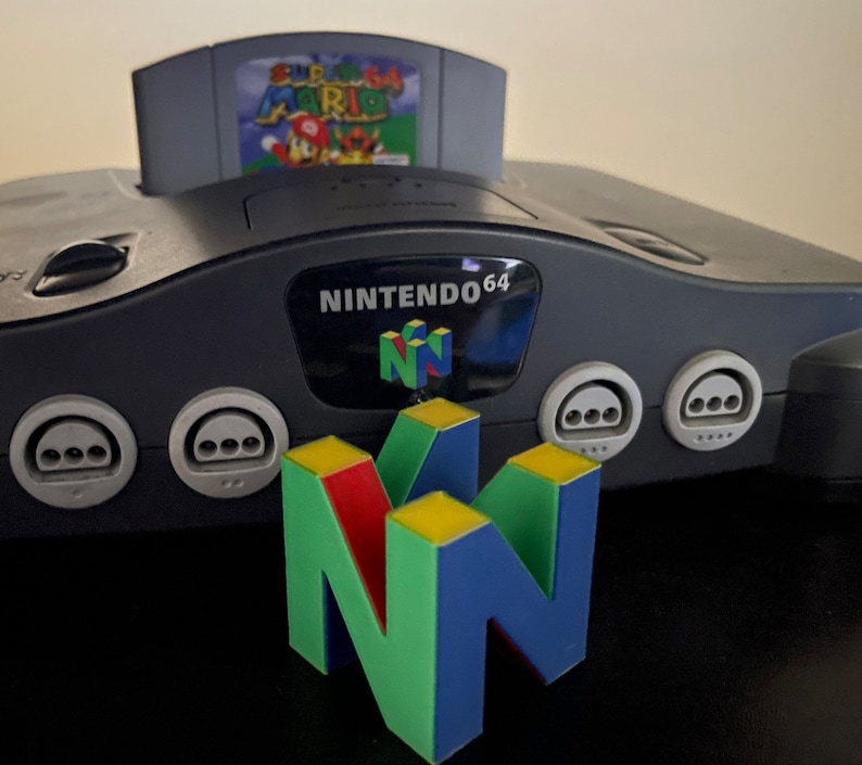Nintendo 64 Fully Multicolor 3D Printed Logo | Retro N64 Cube Figurine ...