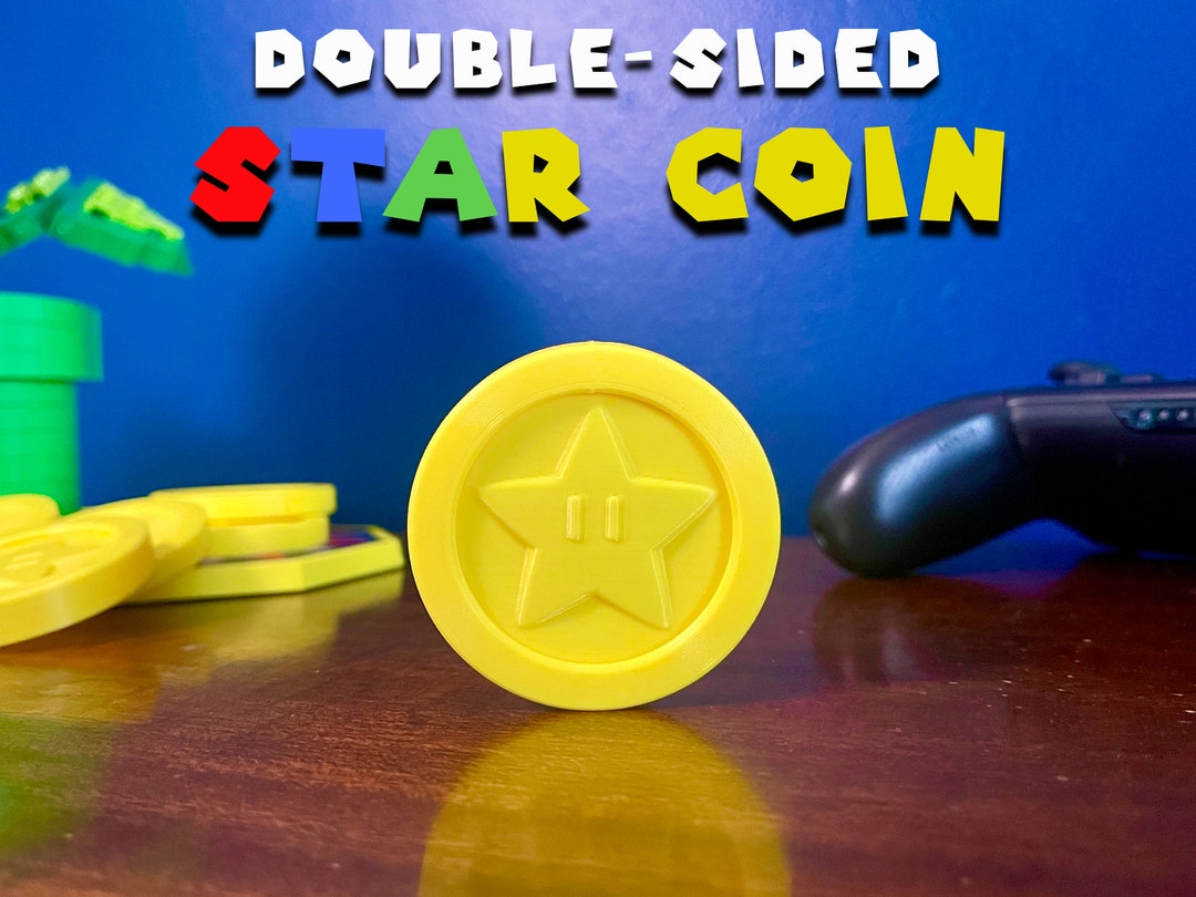 Embossed Mario Star Coin – Double-sided, High Quality, 50mm (2") Size ...
