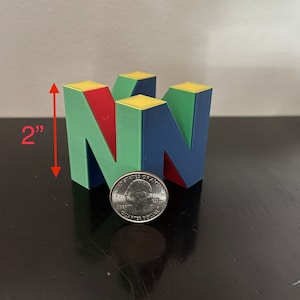 Nintendo 64 Fully Multicolor 3D Printed Logo | Retro N64 Cube Figurine ...