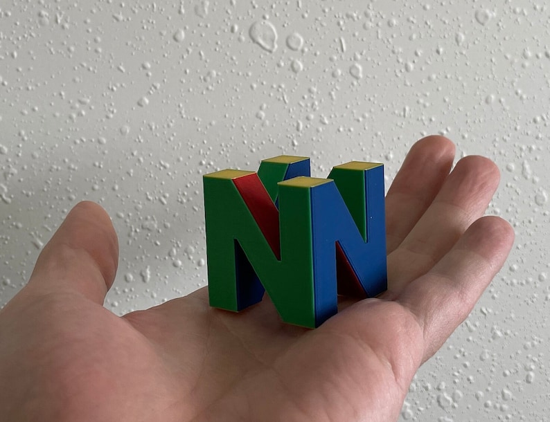 Nintendo 64 Fully Multicolor 3D Printed Logo | Retro N64 Cube Figurine ...