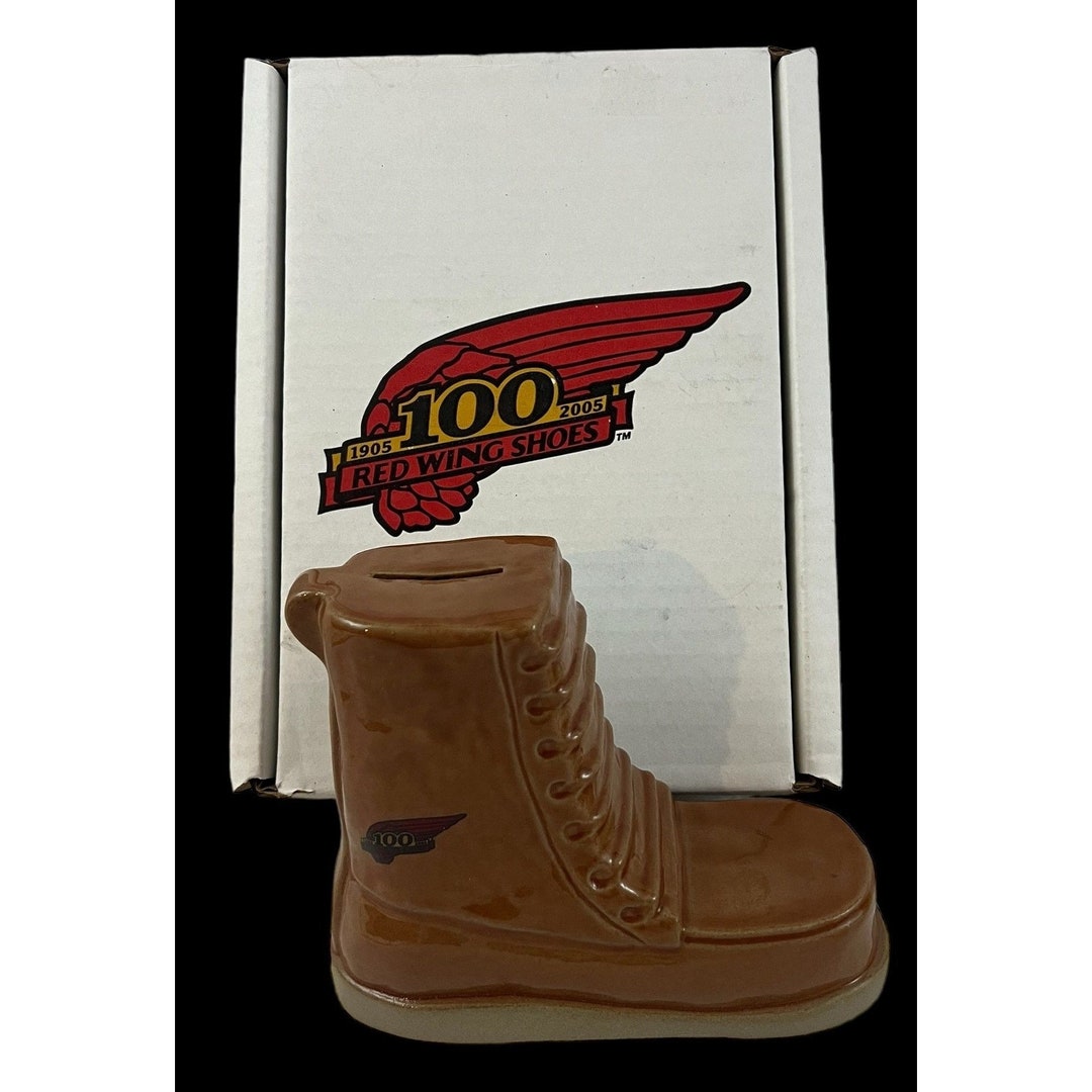 Red Wing Shoes 100th Anniversary Red Wing Stoneware Pottery Boot Bank W ...
