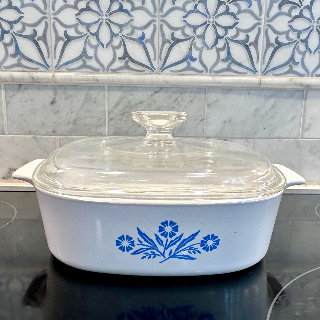 Vintage 1978 A-2-B 2-quart Corning Ware Blue Cornflower Casserole Dish ...