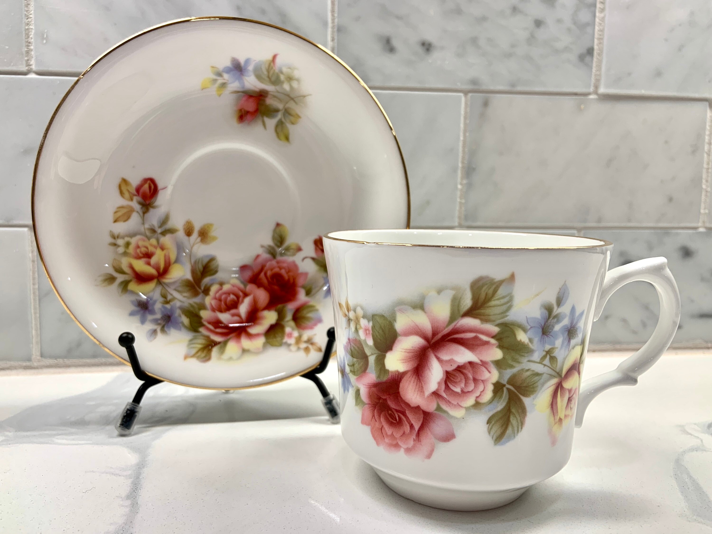Vintage Arklow Fine Irish Bone China Tea Cup and Saucer Multi Colored ...