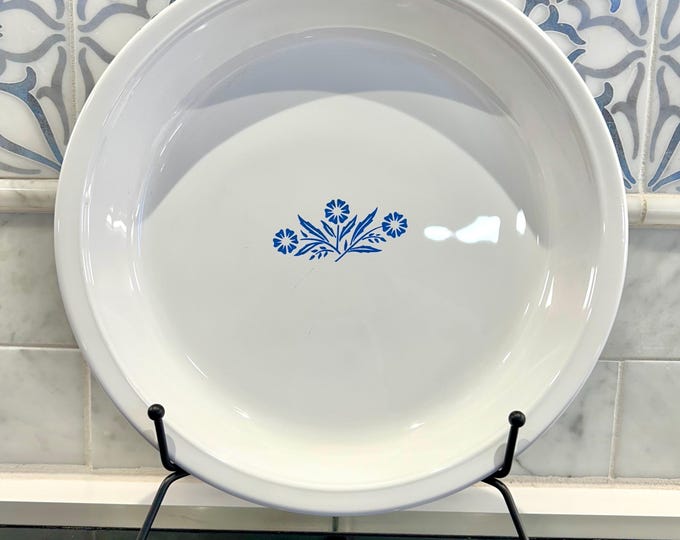 P-309 Pie Plate Corning Ware Blue Cornflower Vintage 1970s Hologram ...