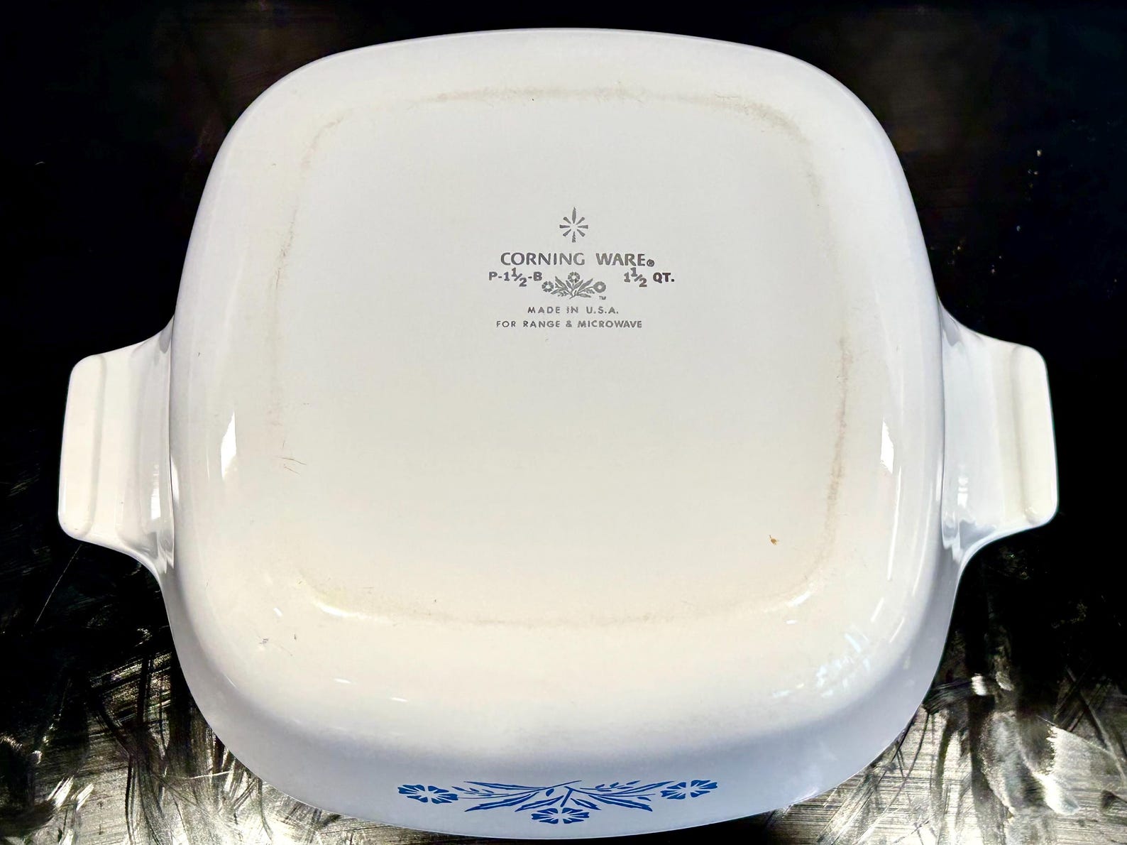 Vintage 1969 P-1.5-B 1.5-quart Corning Ware Blue Cornflower Casserole ...