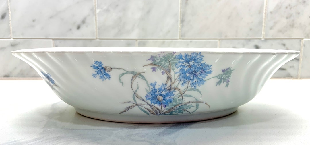 Vintage Oval Vegetable Bowl Haviland Limoges Bergere Blue Flowers Gold ...