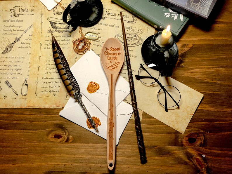 Harry Potter Inspired Wooden Spoon Engraved Spoon Gift Ideas Witch ...