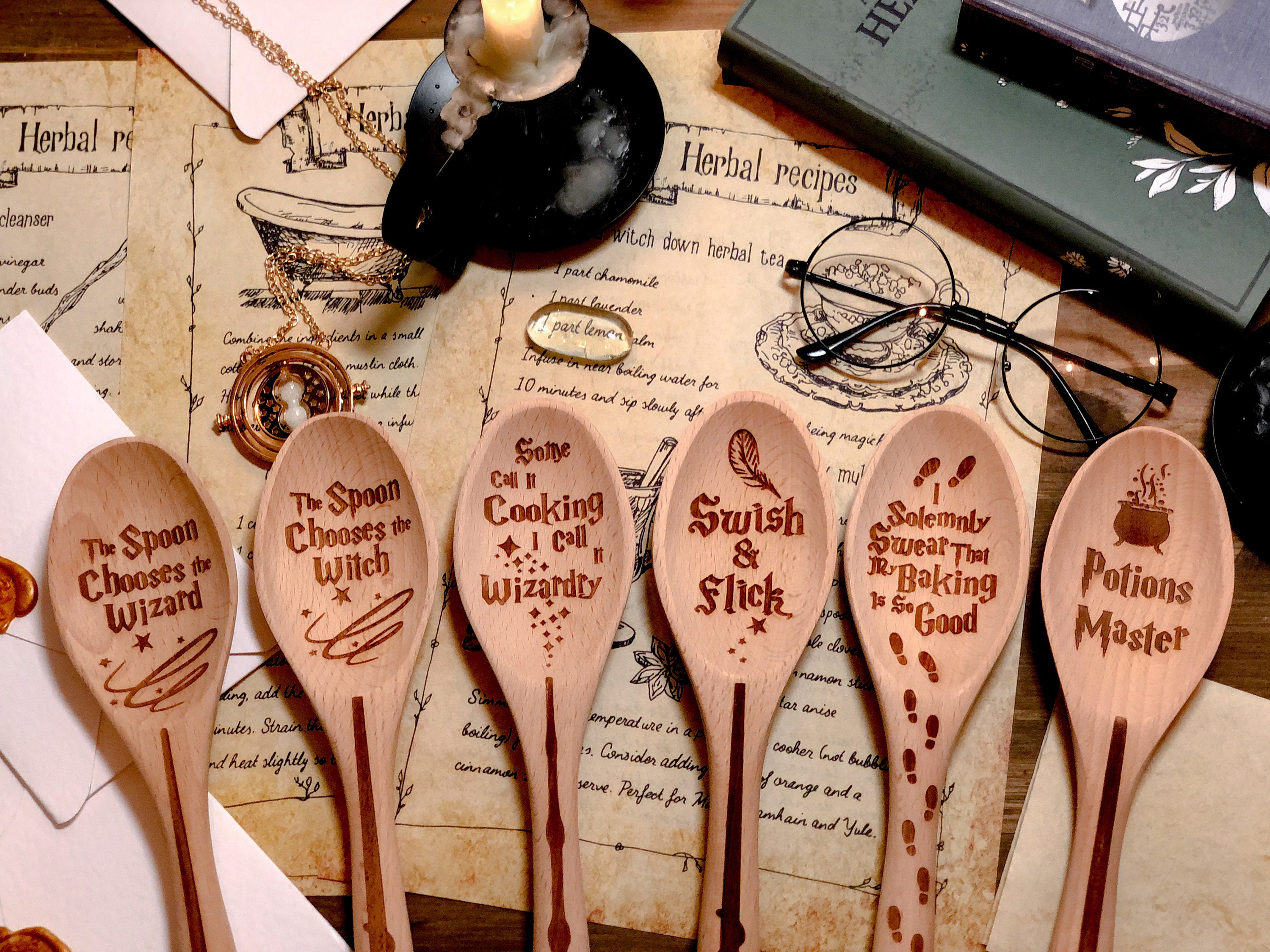 Harry Potter Inspired Wooden Spoon Engraved Spoon Gift Ideas Witch ...