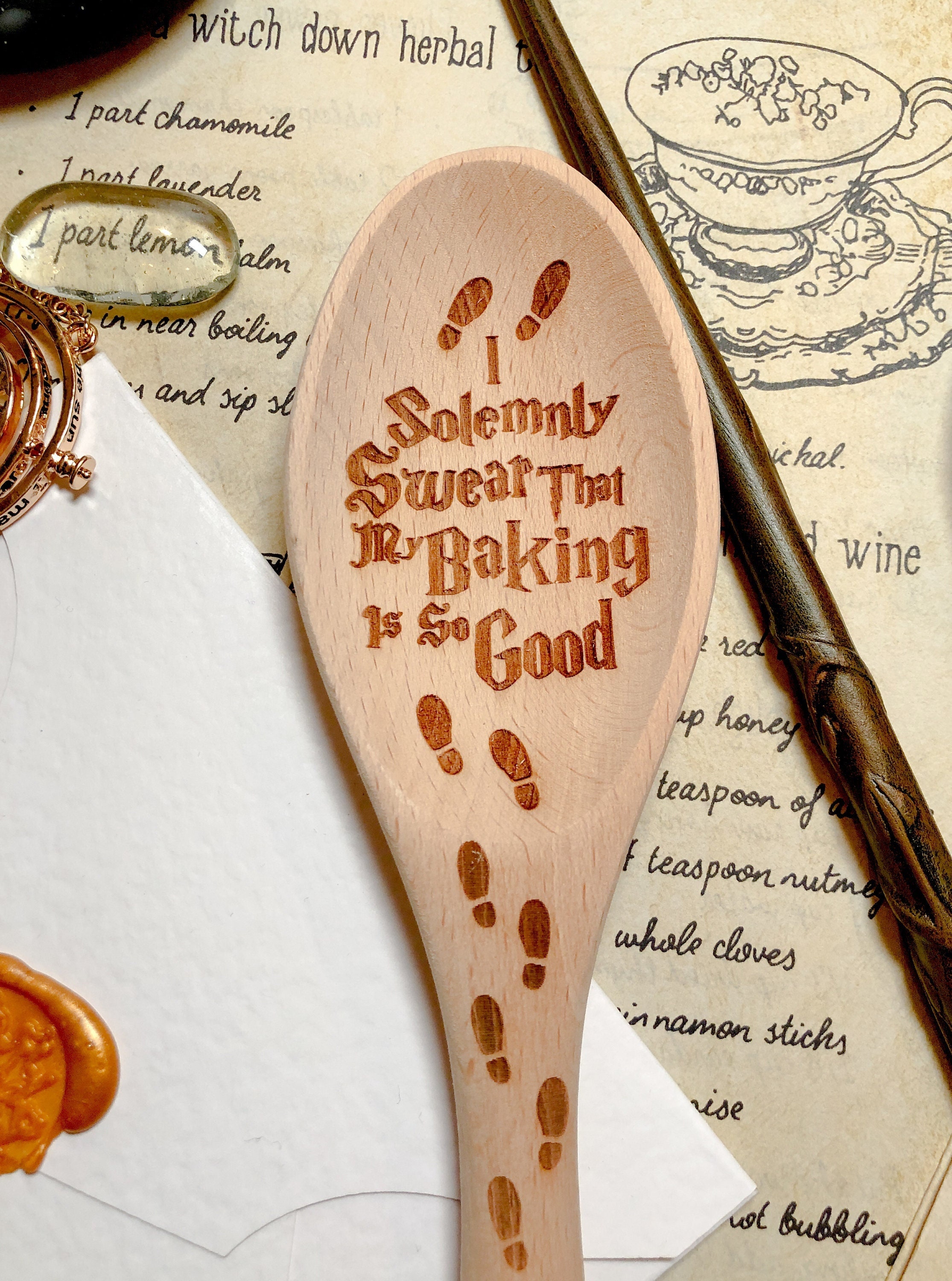 Harry Potter Inspired Wooden Spoon Engraved Spoon Gift Ideas Witch ...