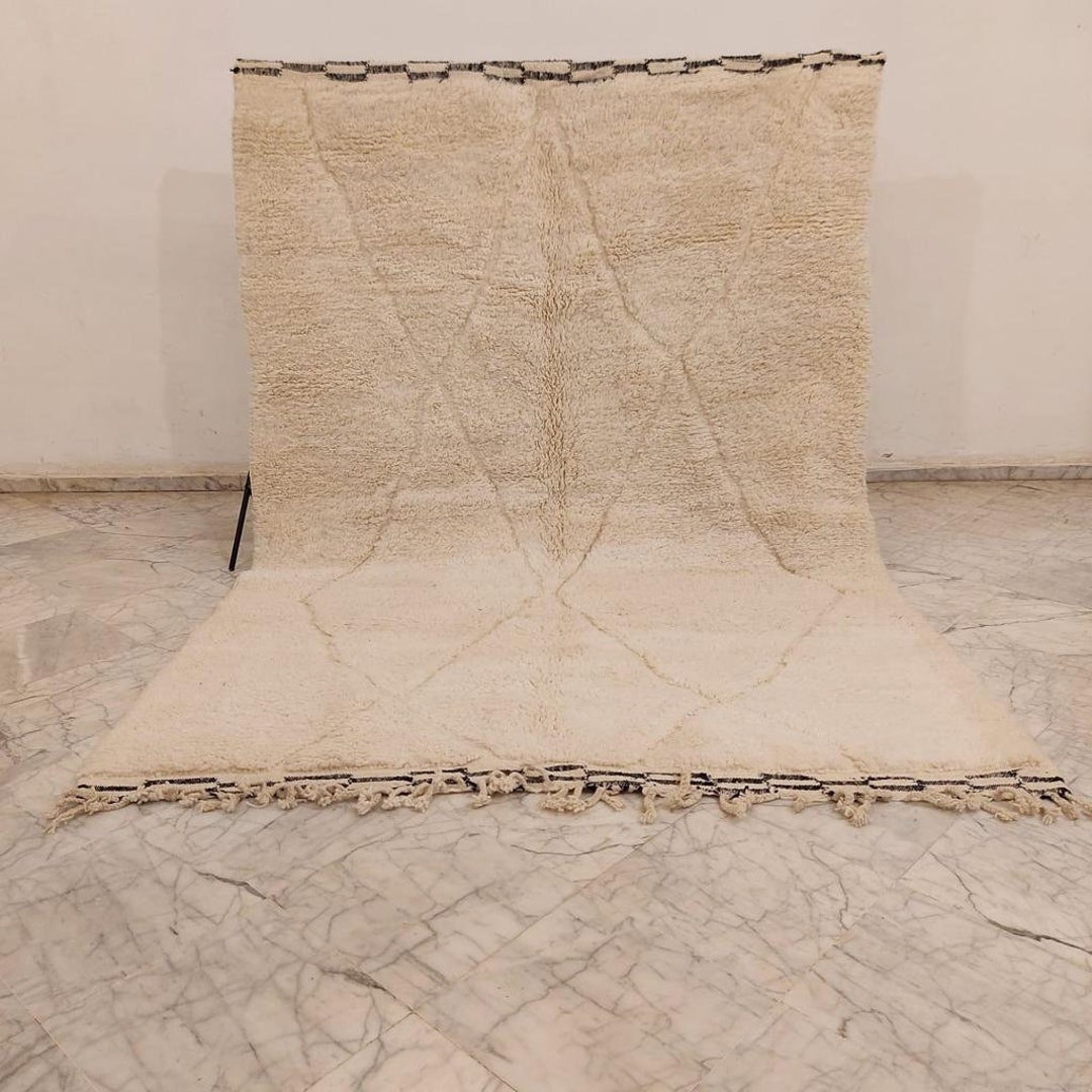 Edge Berber Moroccan Wool Rug Berber Tufted Living Vintage Authentic ...