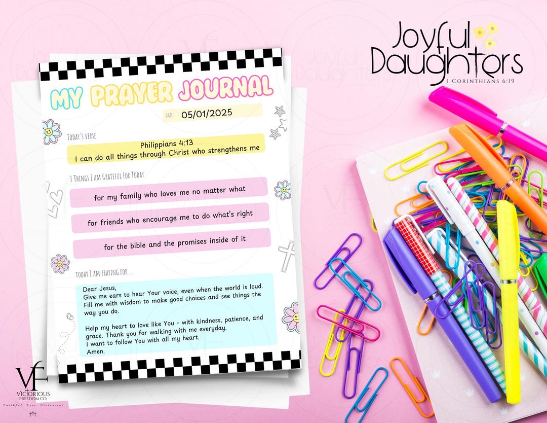 Daily Prayer Journal Printable for Moms, Kids & Teens - Christian ...