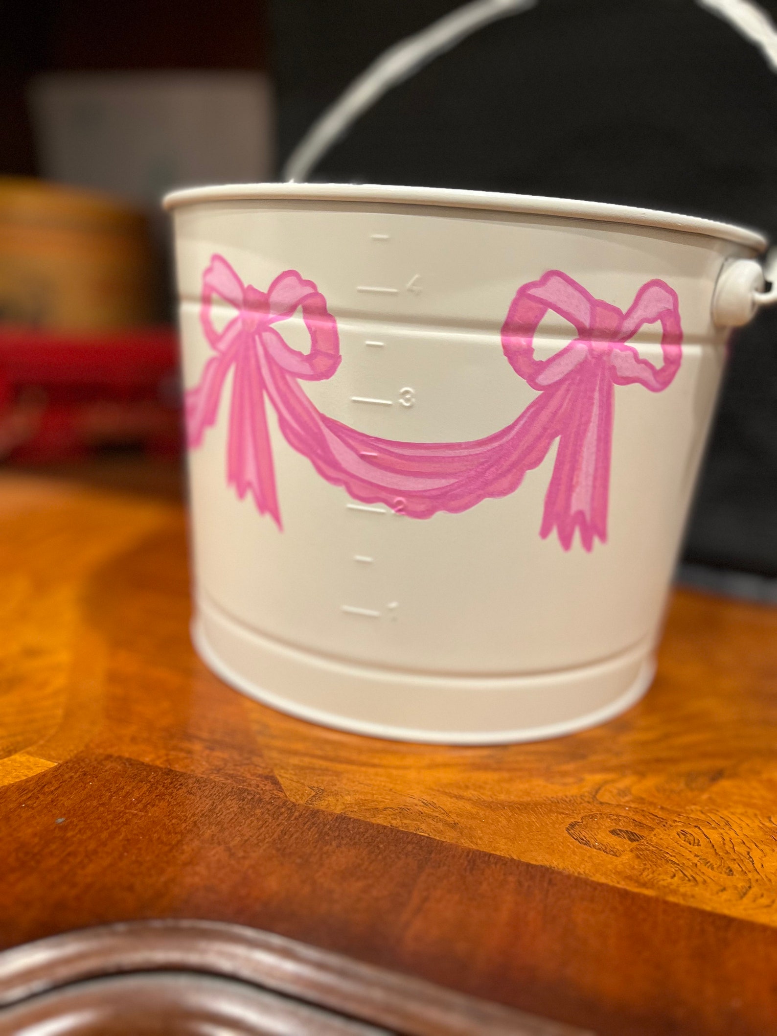 Easter Pail Hand Painted Easter Bucket Bow Easter Basket - Etsy
