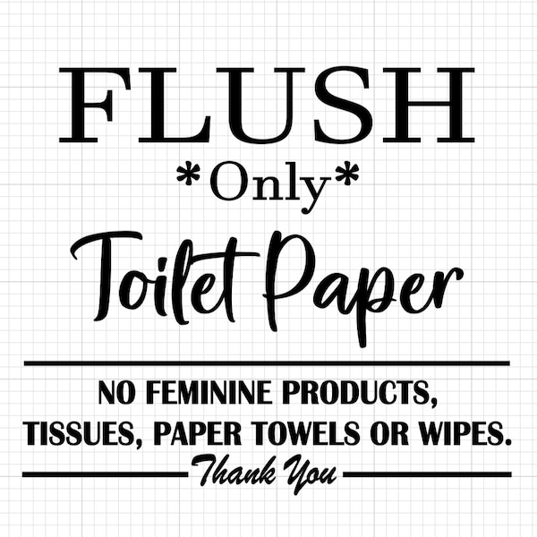 Do Not Flush Sign - Etsy