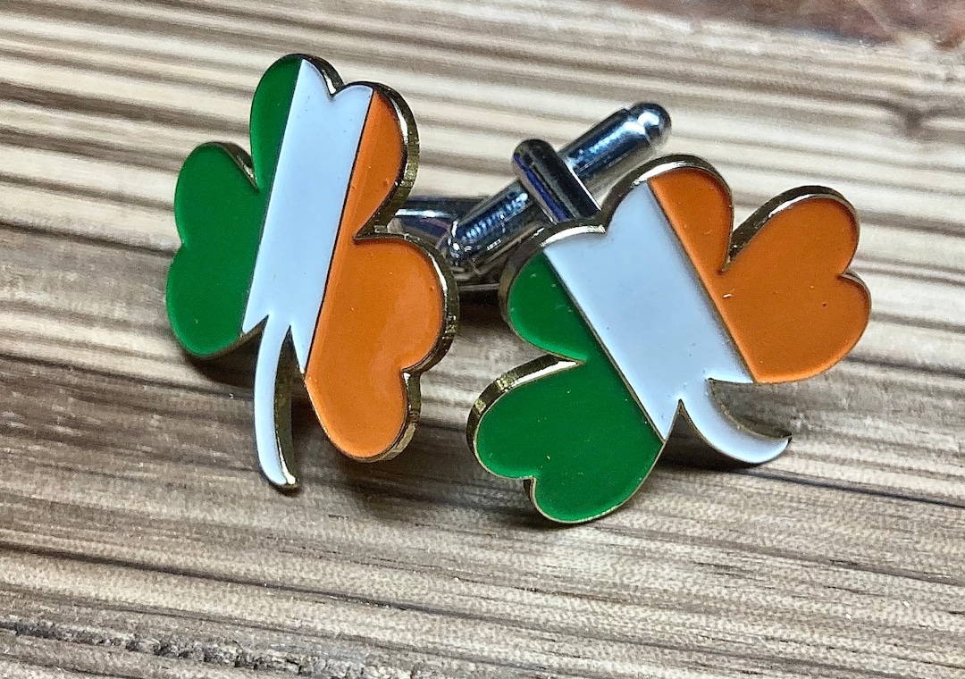 Irish Cufflinks St. Patrick's Day Cufflinks Shamrock Irish Flag READY ...