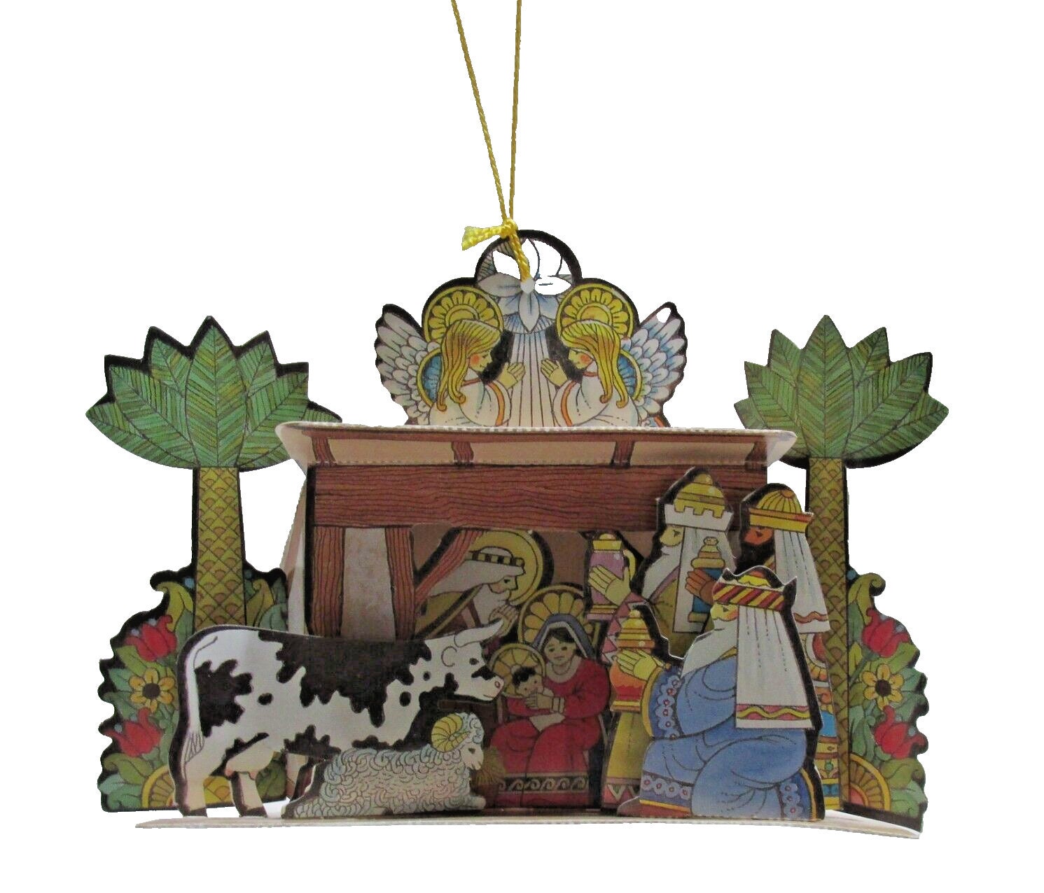 Vintage Pop up Paper Nativity Scene Creche Christmas Ornament Paper ...