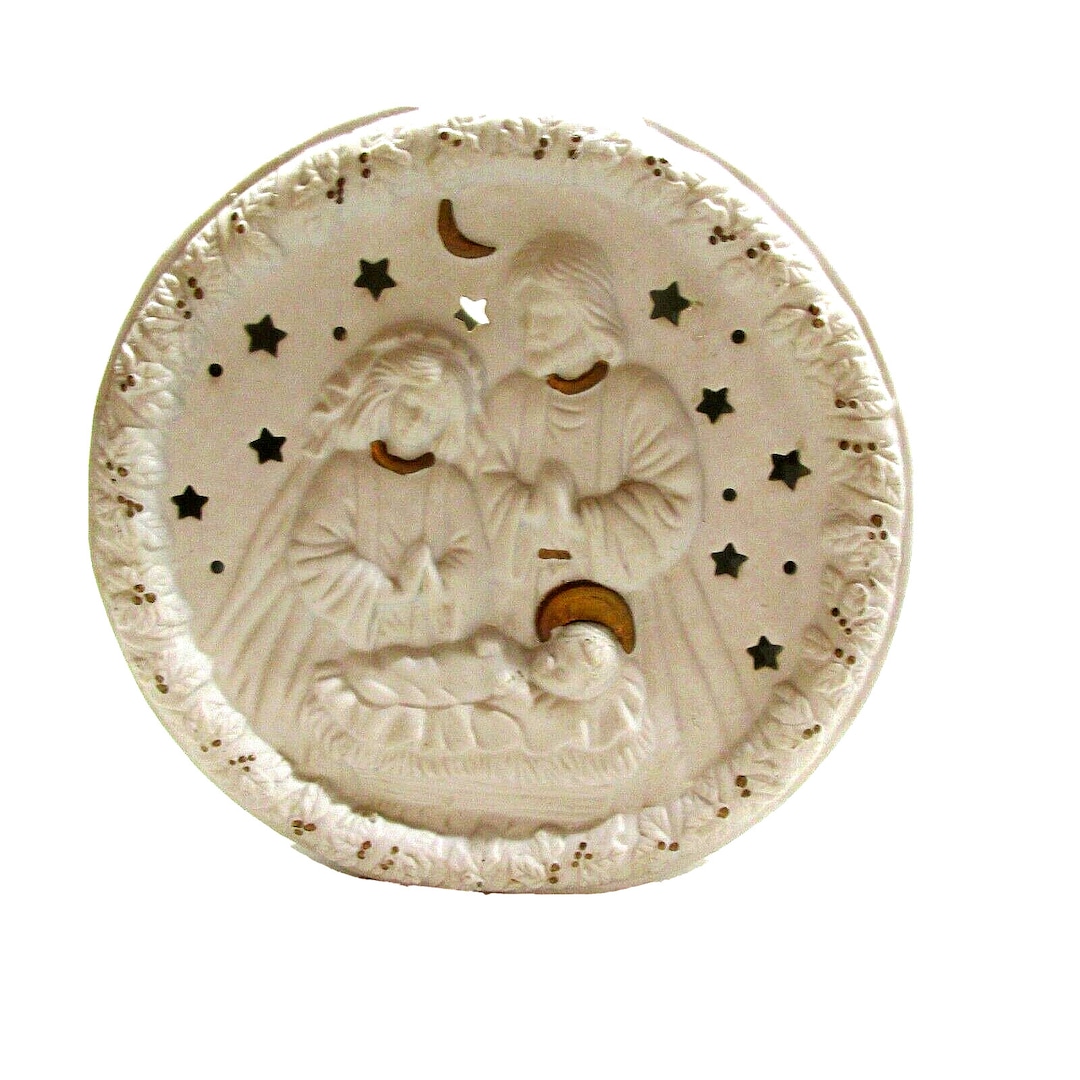 Vintage Nativity Manger Tea Light Holder Ceramic White - Etsy