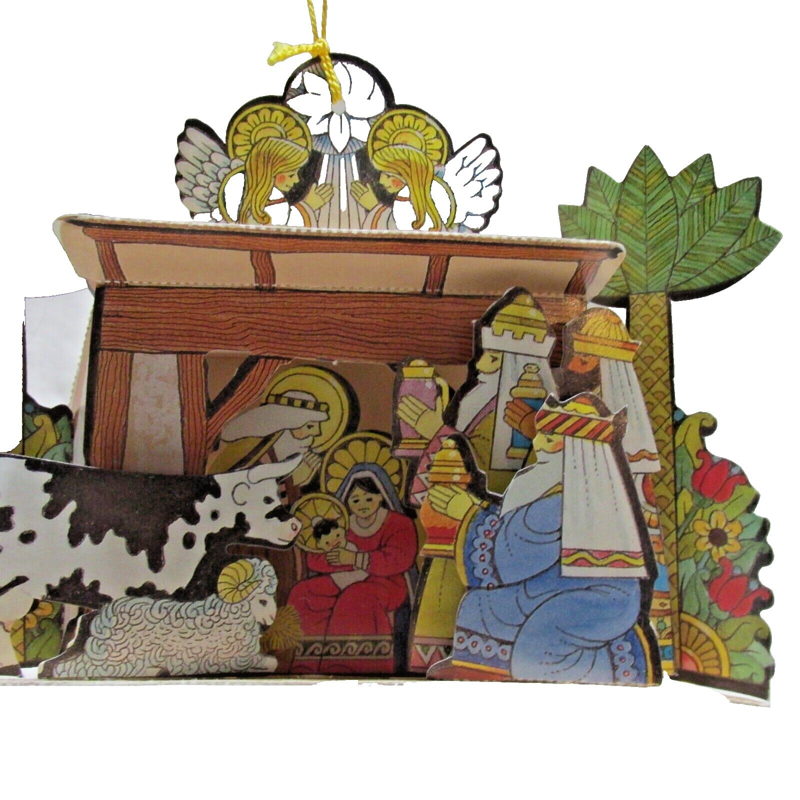Vintage Pop up Paper Nativity Scene Creche Christmas Ornament Paper ...