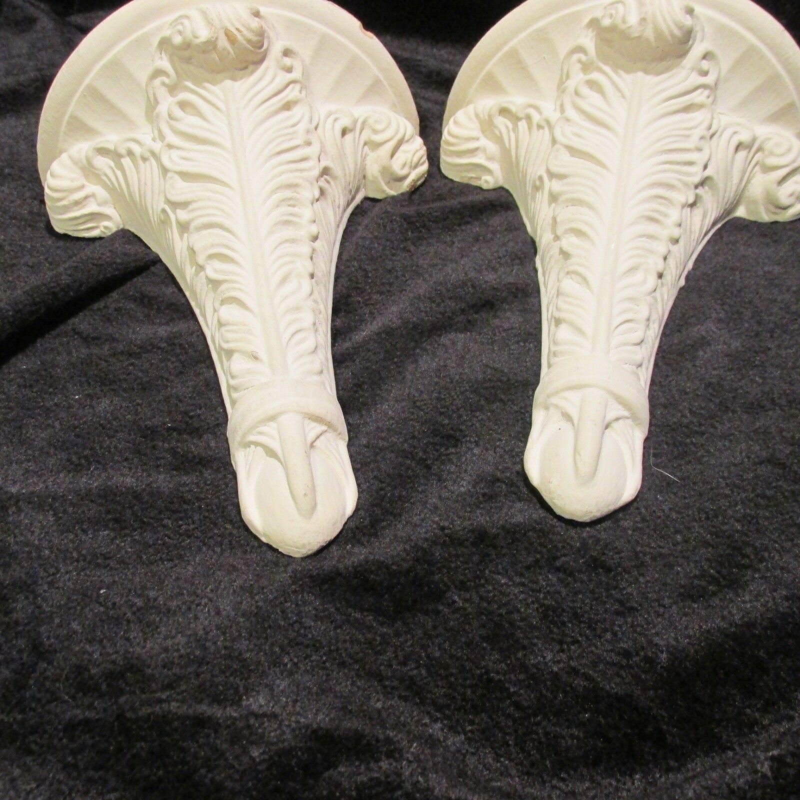 Vintage Chalkware Plaster Italian Plume Wall Sconces - Etsy