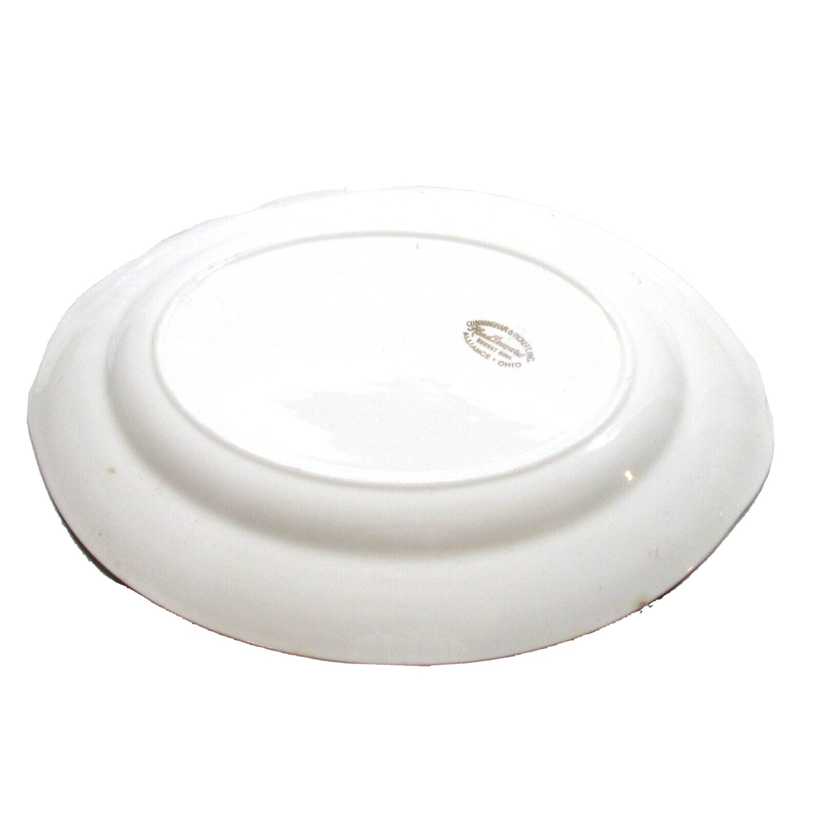 Norway Rose 12" Oval Serving Platter Cunningham & Picket Pink White ...