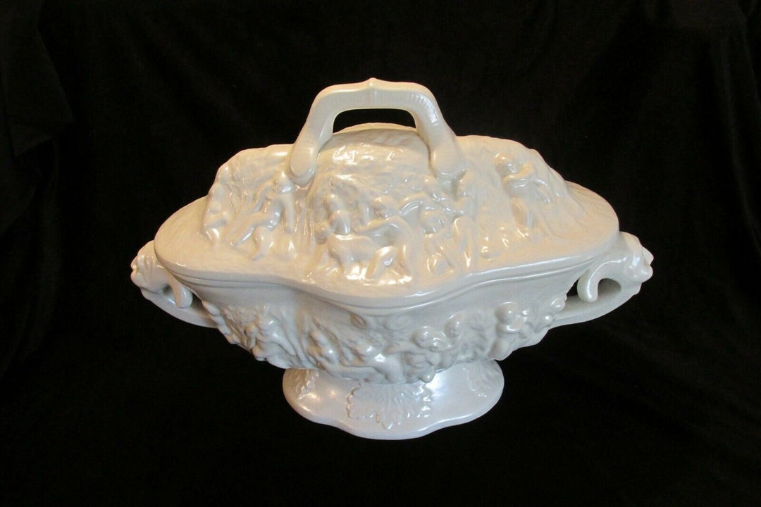Antique White Ceramic Soup Tureen - Etsy