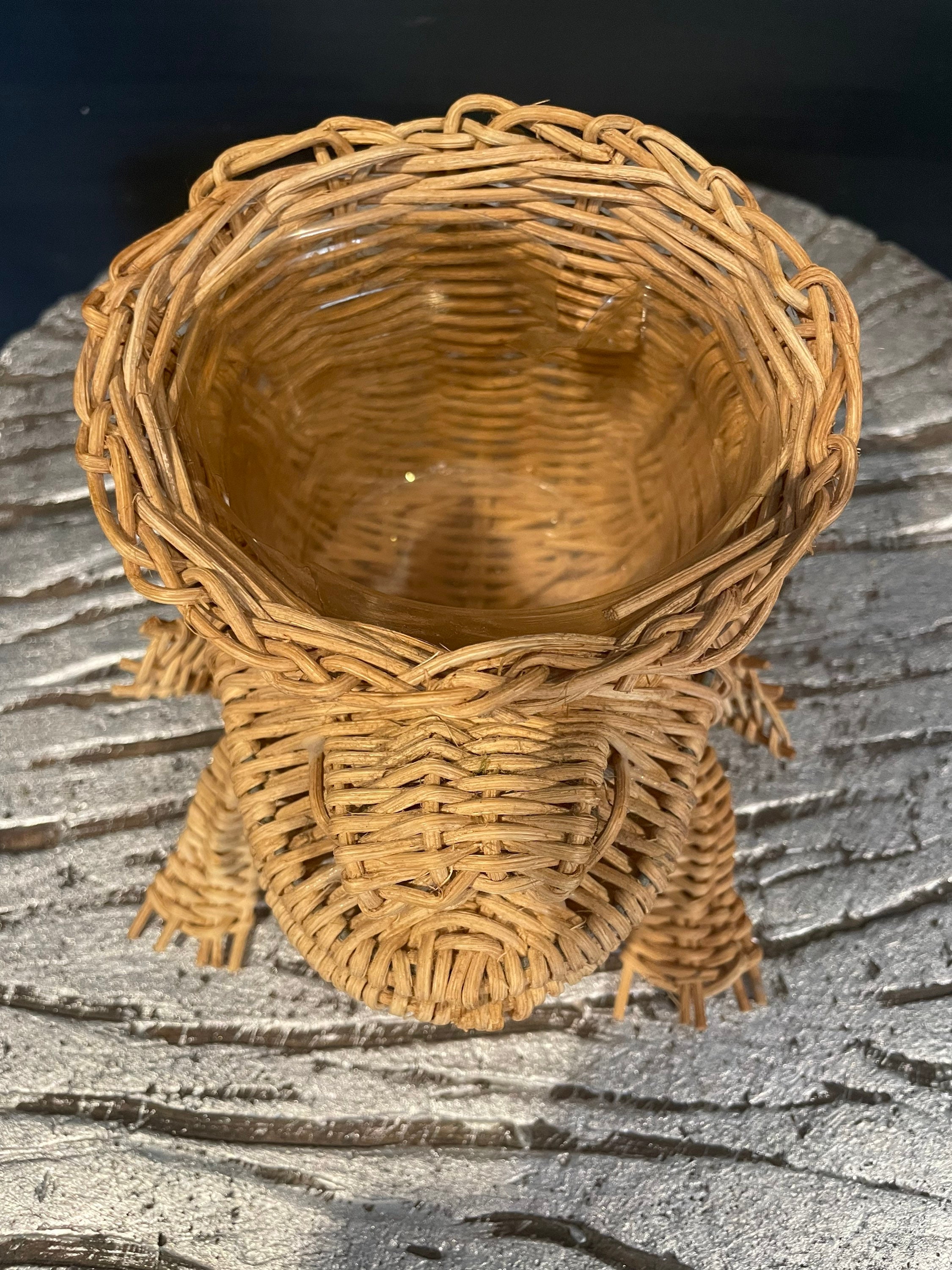 Vintage Wicker Frog Planter - Etsy
