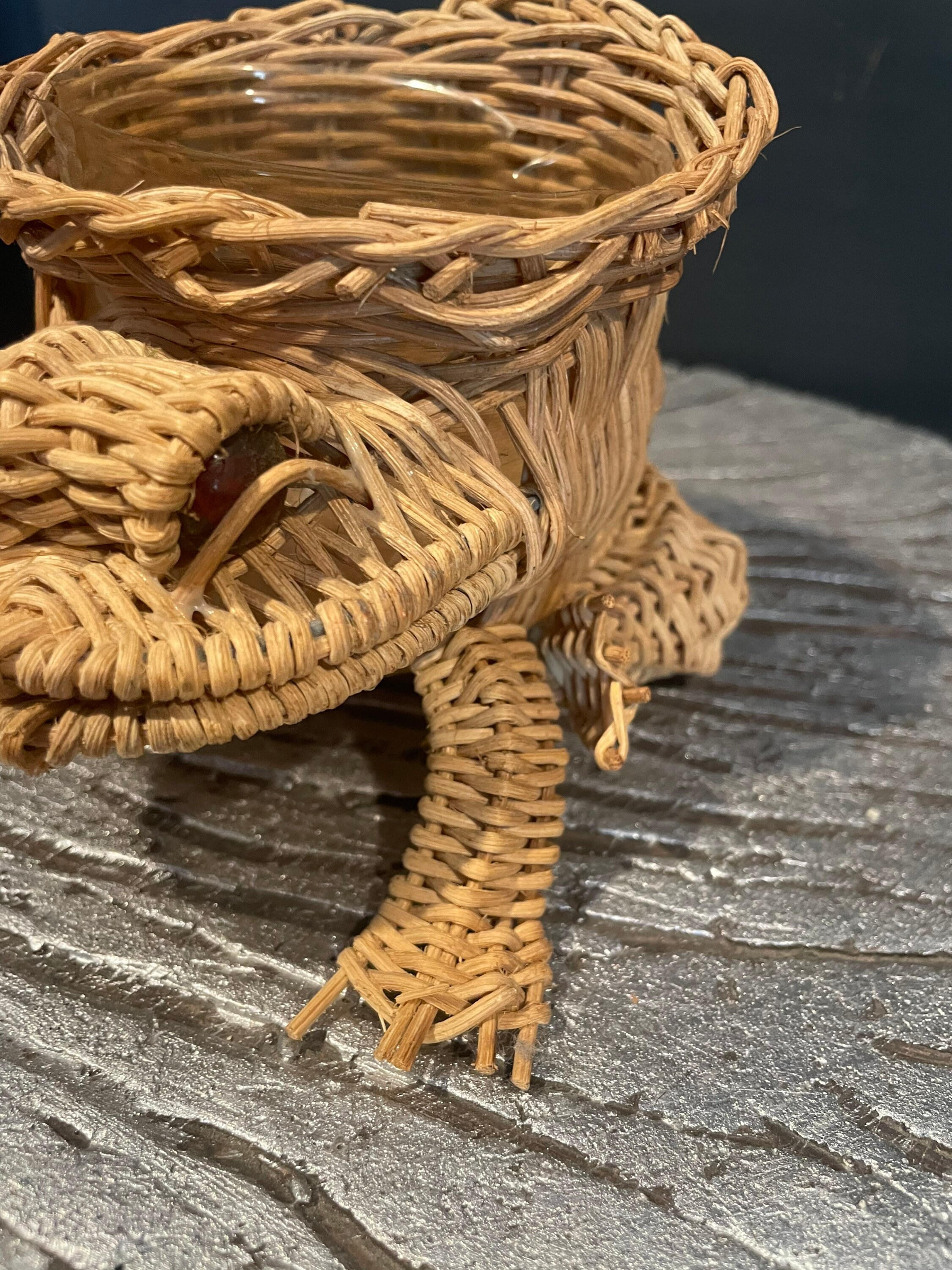 Vintage Wicker Frog Planter - Etsy