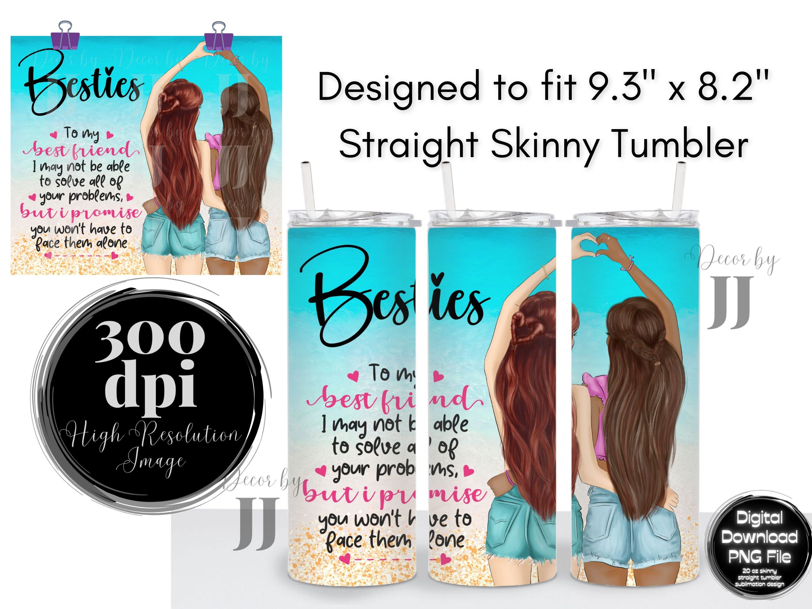 Besties Best Friends Bffs Bestie Tumbler Summer Fun Sublimation Design ...