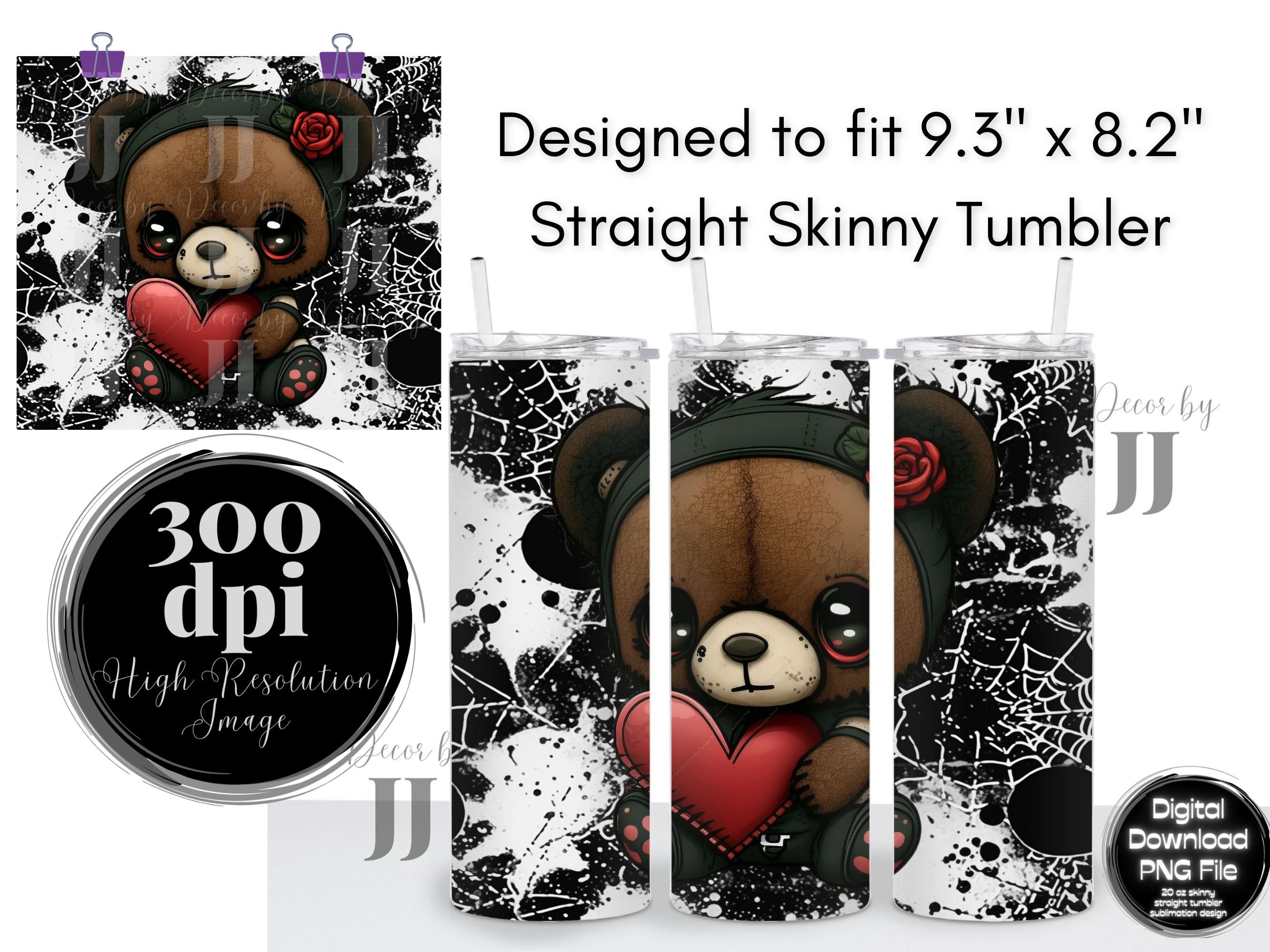 Kawaii Chibi Bear Goth Punk Emo Teddy Bear Bear Tumbler - Etsy