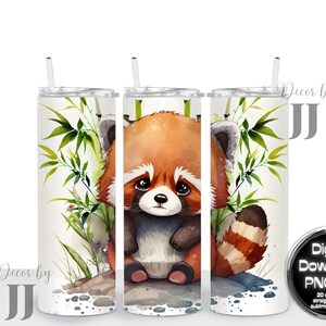 Cute Red Panda Red Panda Watercolor Art Jungle Bamboo Sublimation ...