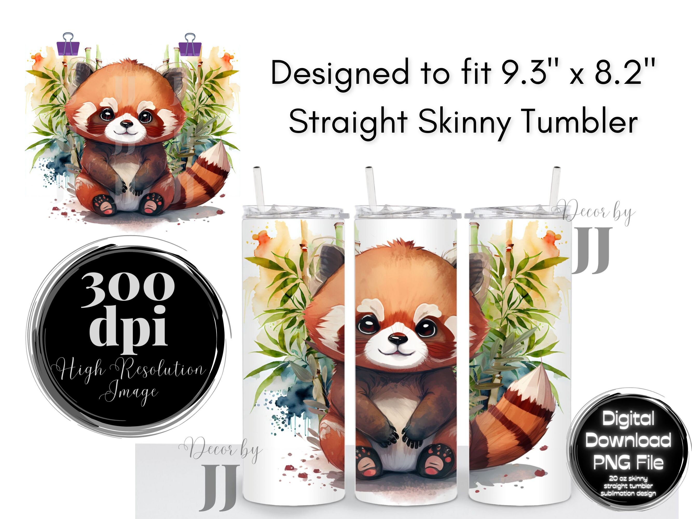 Cute Red Panda Red Panda Watercolor Art Jungle Bamboo Sublimation ...