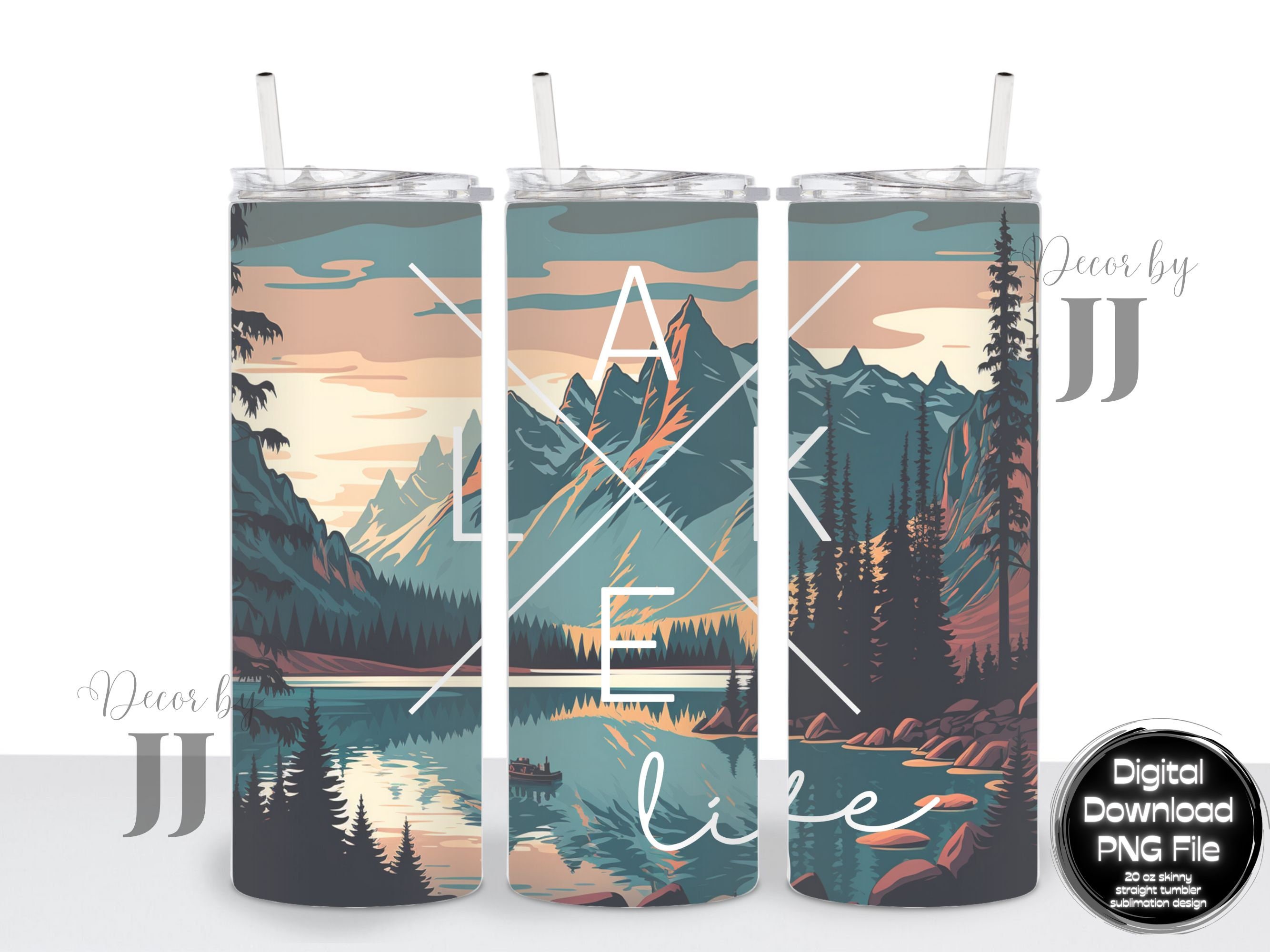 Lake Life Summer Vibes at the Lake Mountain Lake Art Sublimation Design ...