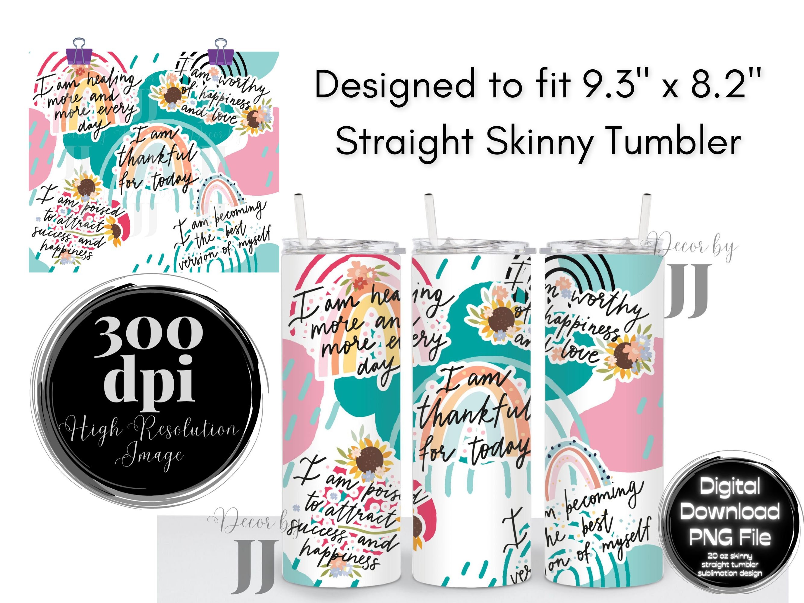 Daily Motivational Reminders Affirmation Boho Rainbow Sublimation ...