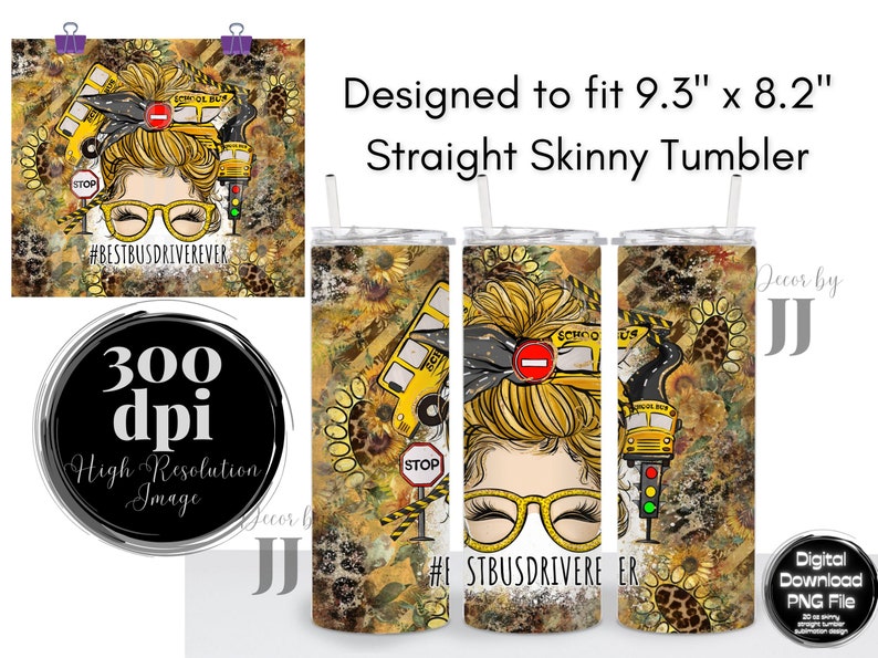 Messy Bun Blonde Hair Best Bus Driver Ever School Bus - Etsy