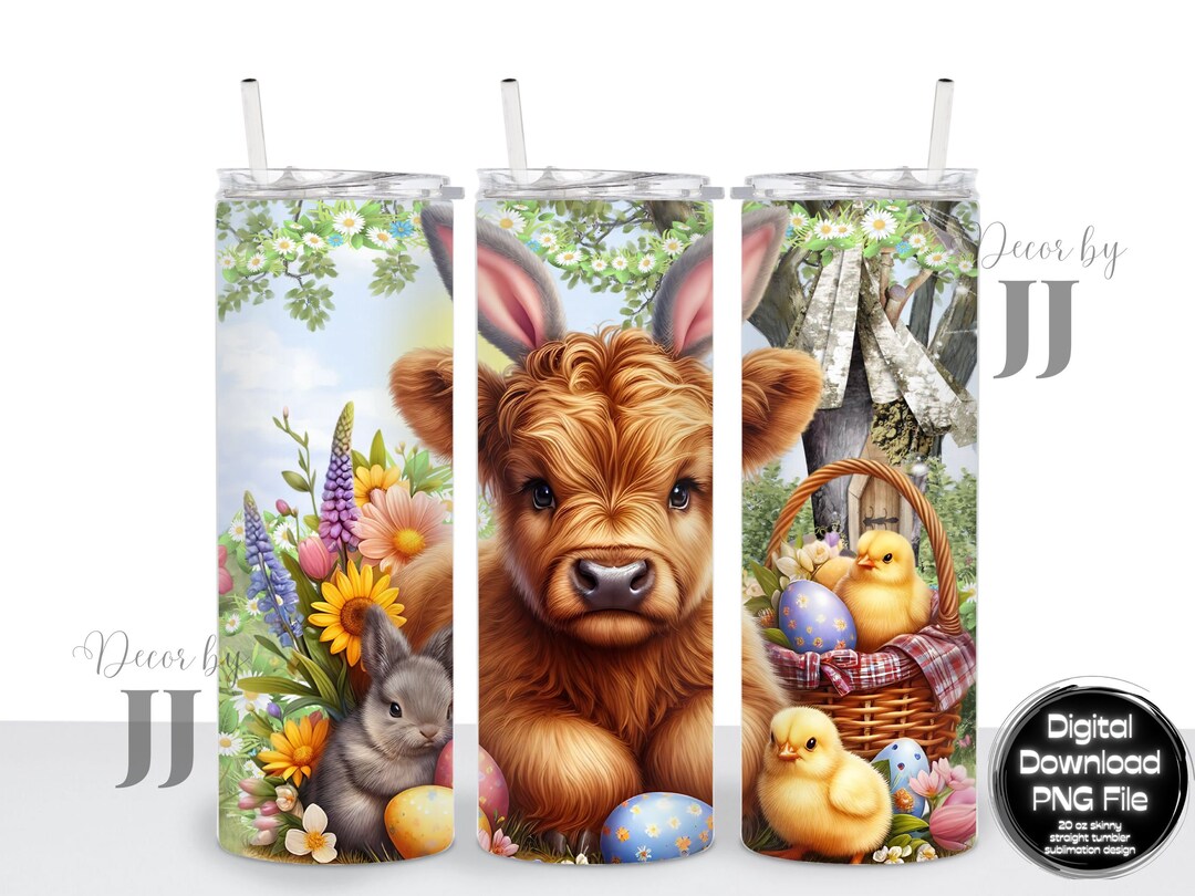 Easter Highland Cow, Baby Highland Cow, Easter Cow, Easter Eggs ...