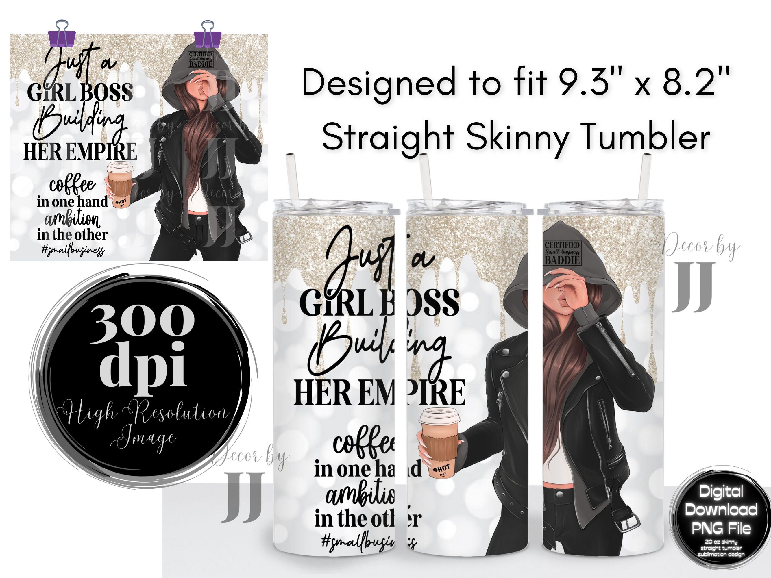 Just a Girl Boss Building Her Empire Brunette Coffee Cup Sublimation ...