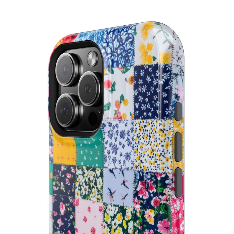 Patchwork Floral iPhone Case Quilt Pattern Phone Cover Cottage-core ...