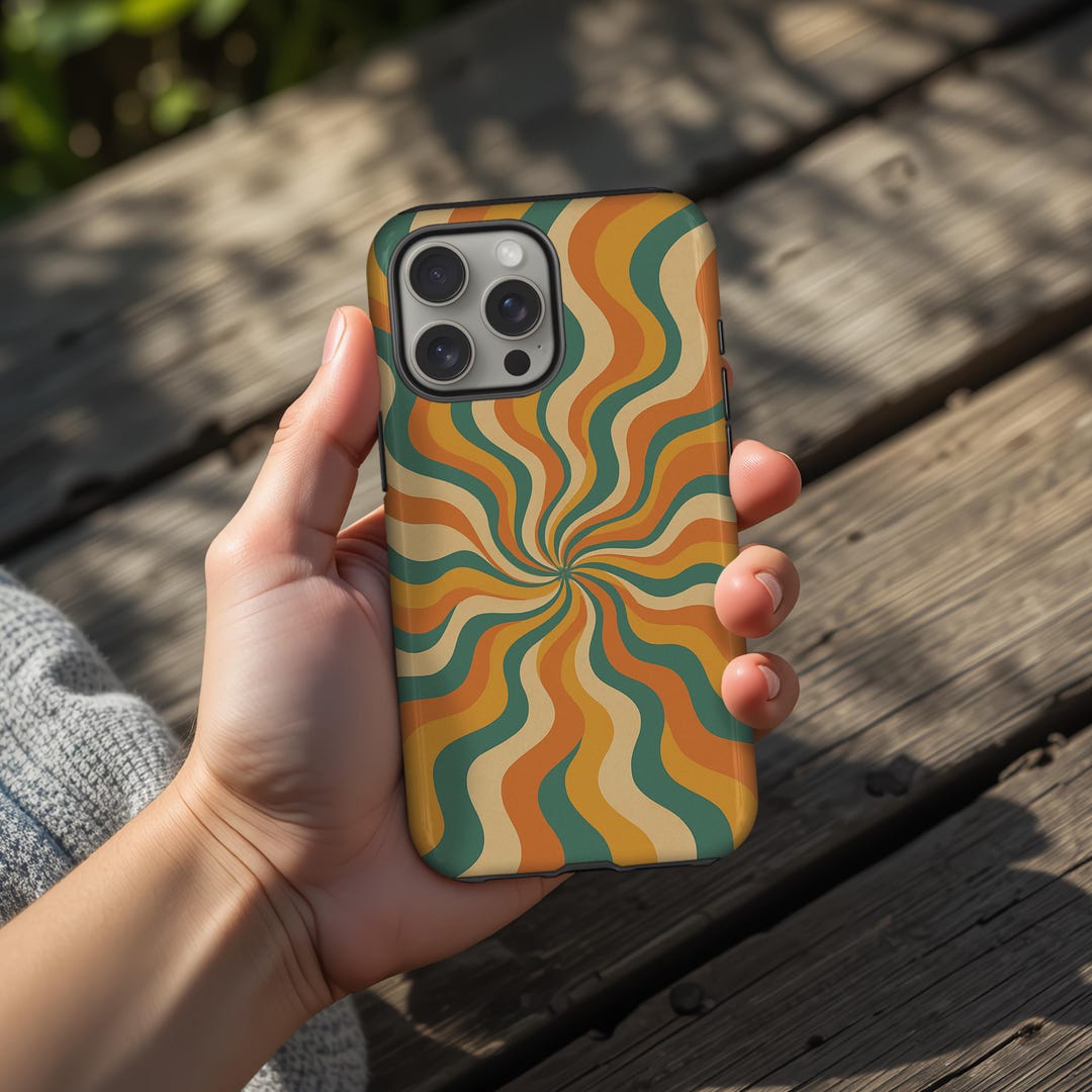 Wavy Psychedelic Stripes & Swirls Phone Cases, Colorful Protective ...