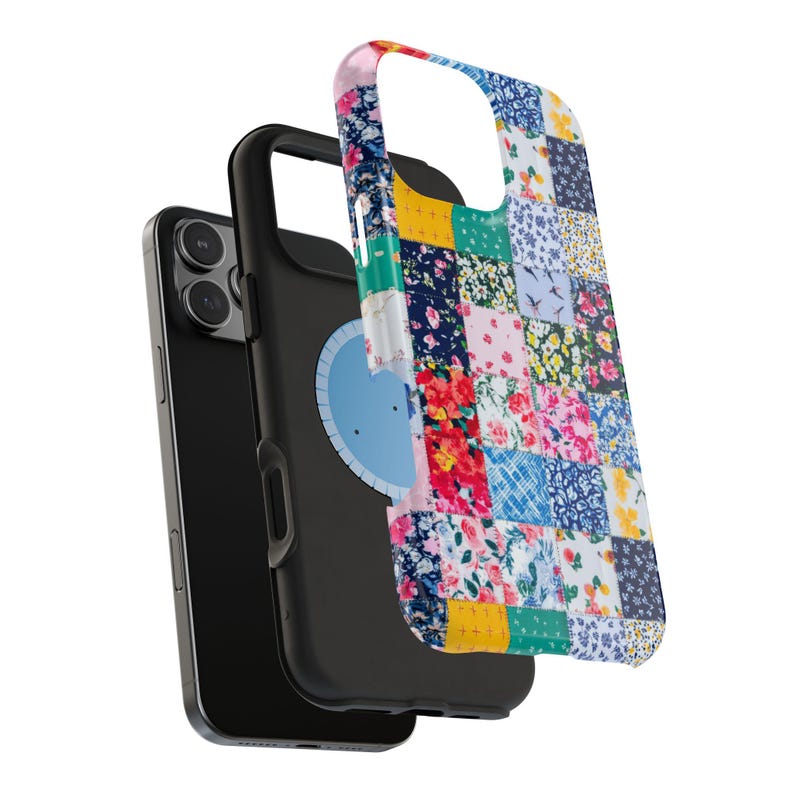 Patchwork Floral iPhone Case Quilt Pattern Phone Cover Cottage-core ...