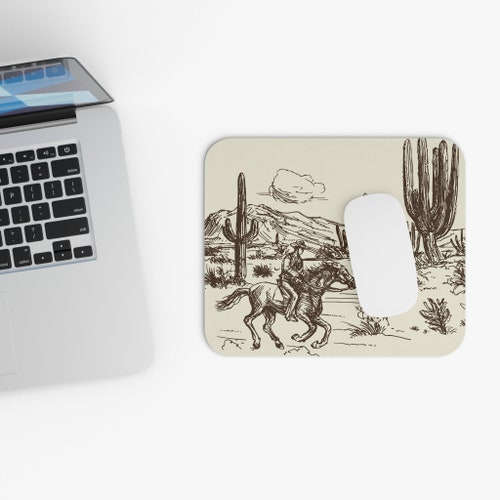 Cowboy Themed Country Western Pastel Wild West Landscape Mouse - Etsy