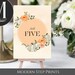Printable Fall Table Numbers, Pumpkins & Orange Flowers, Autumn, Good ...