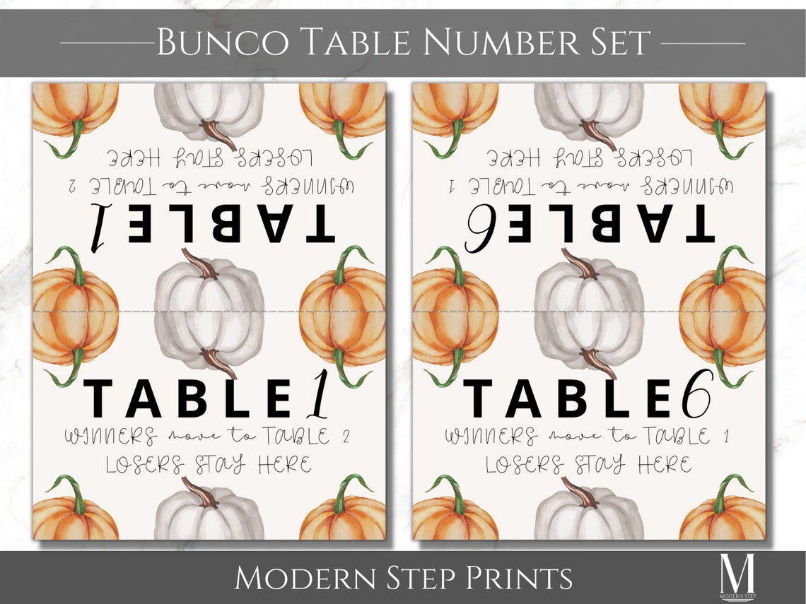 Printable Fall Bunco Bundle of Score Cards, Tally Sheets and Table ...