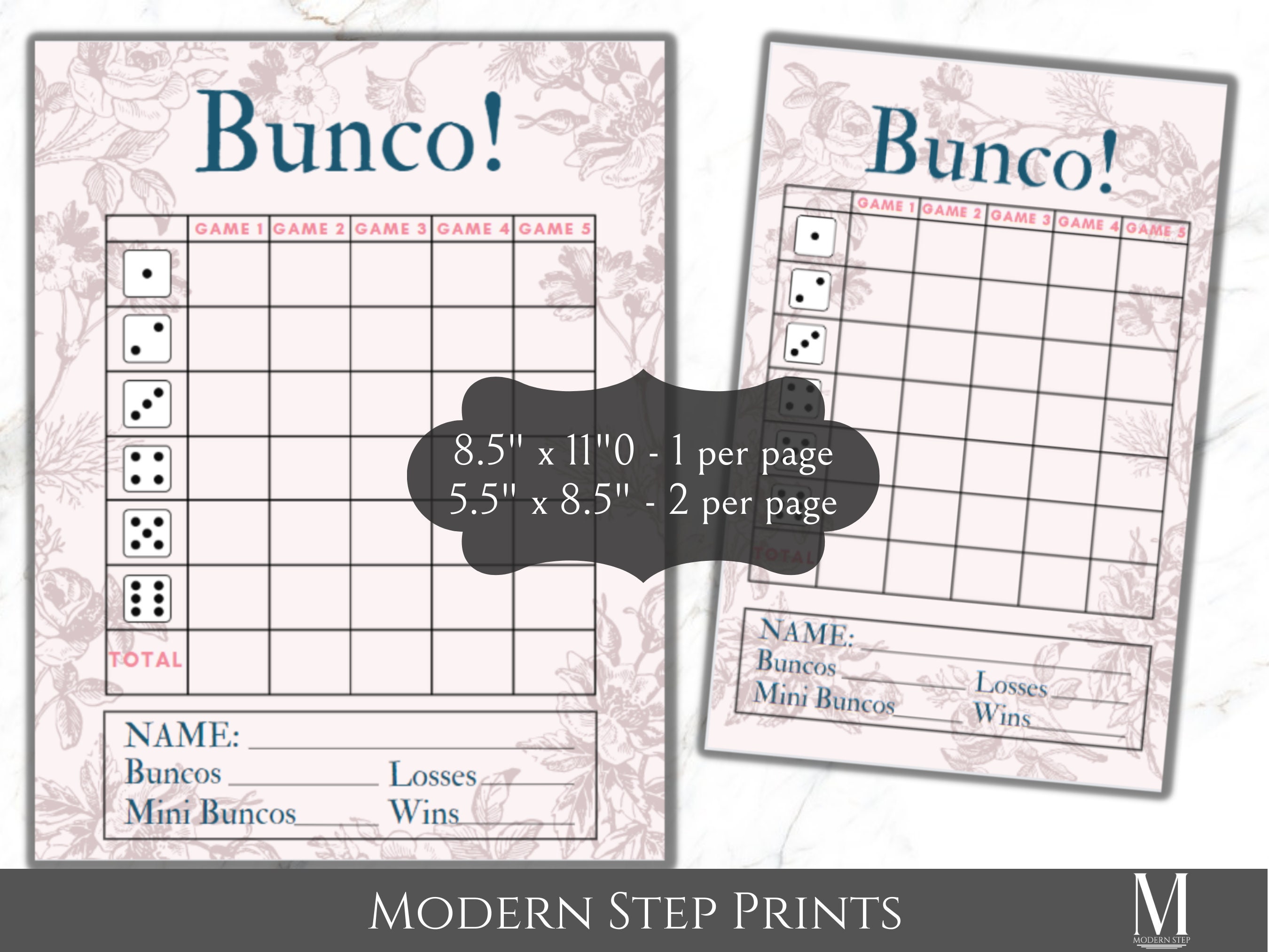 Pink Bunco Scorecard, Easter Bunco Score Card, Galentine's Day, April ...