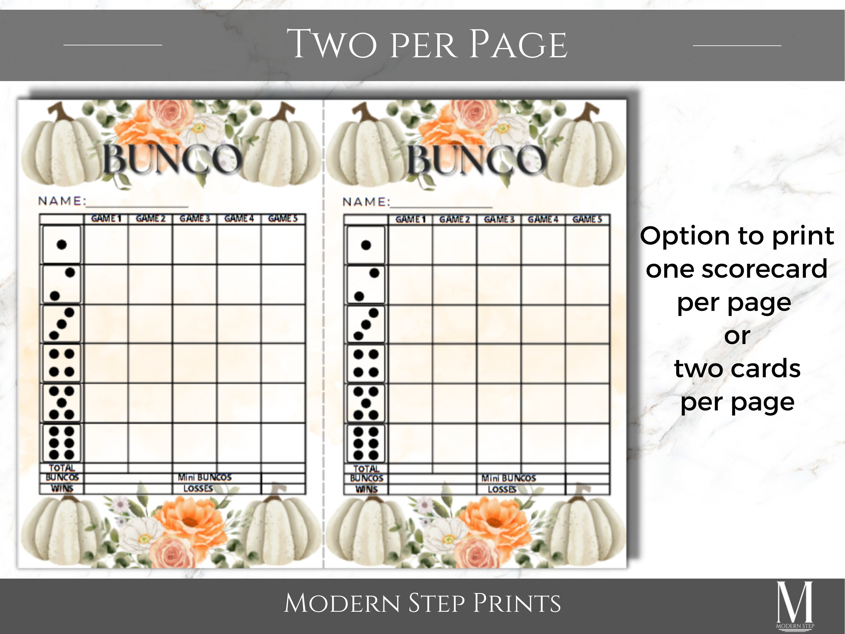 Printable Bunco Fall Bundle of Score Cards, Halloween Game Card ...