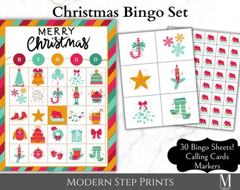 Christmas Bingo, 30 Unique Bingo Cards, Kids' Christmas Activity ...