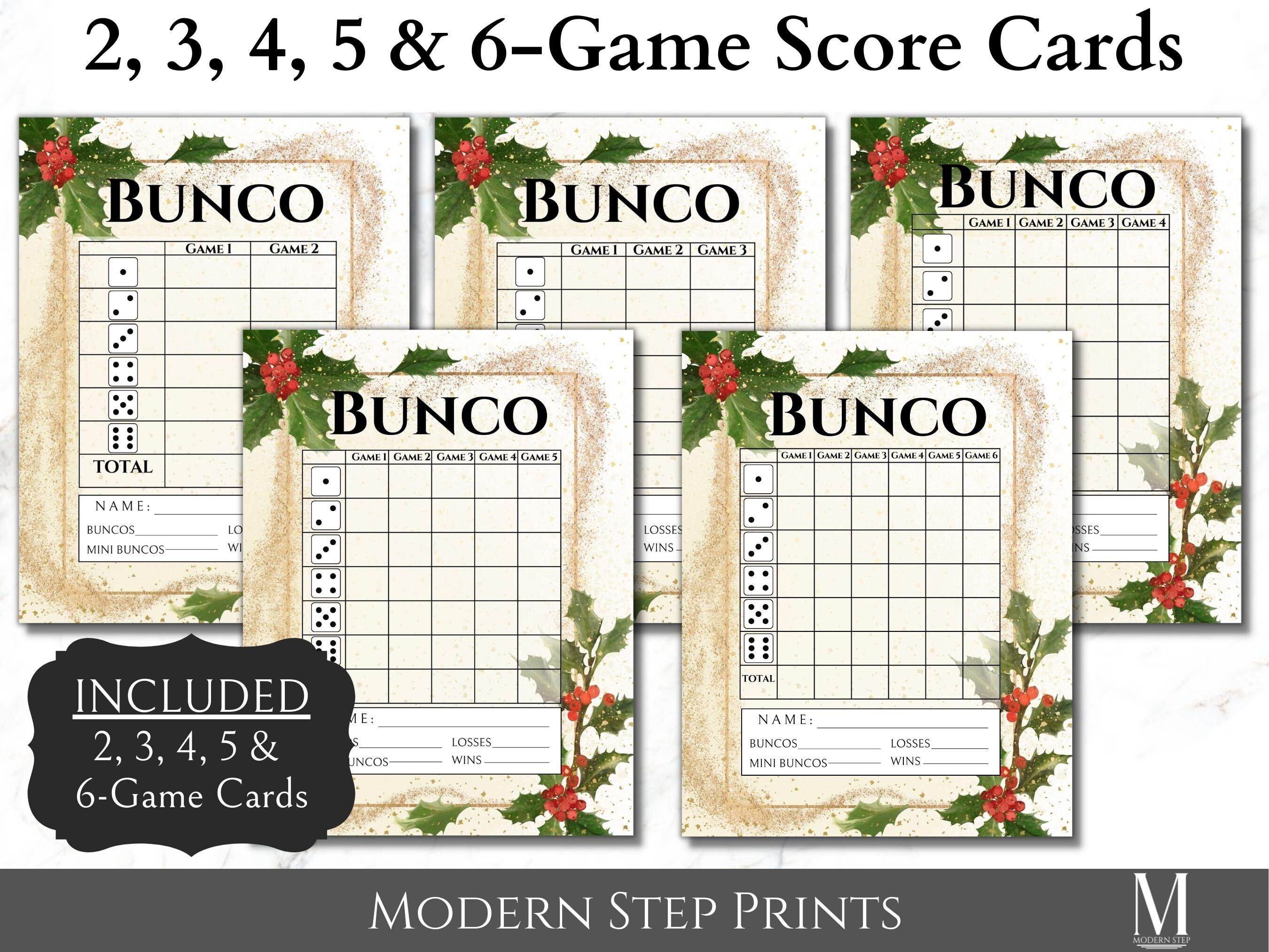 Christmas Bunco Score Sheet Bunco Party Game Night Activity - Etsy