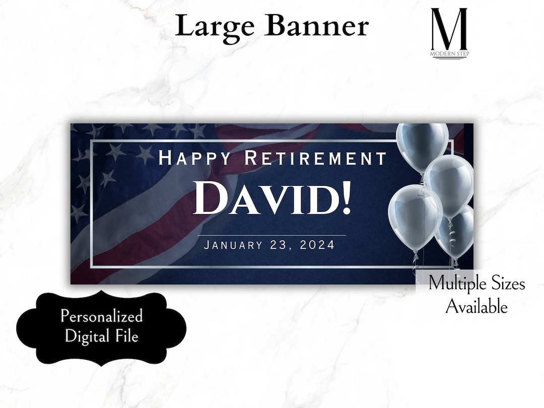 Police Retirement Banner Large Retirement Sign Custom Retirement ...