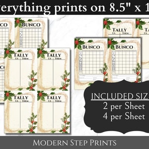 Christmas Bunco Score Sheet Bunco Party Game Night Activity Family ...