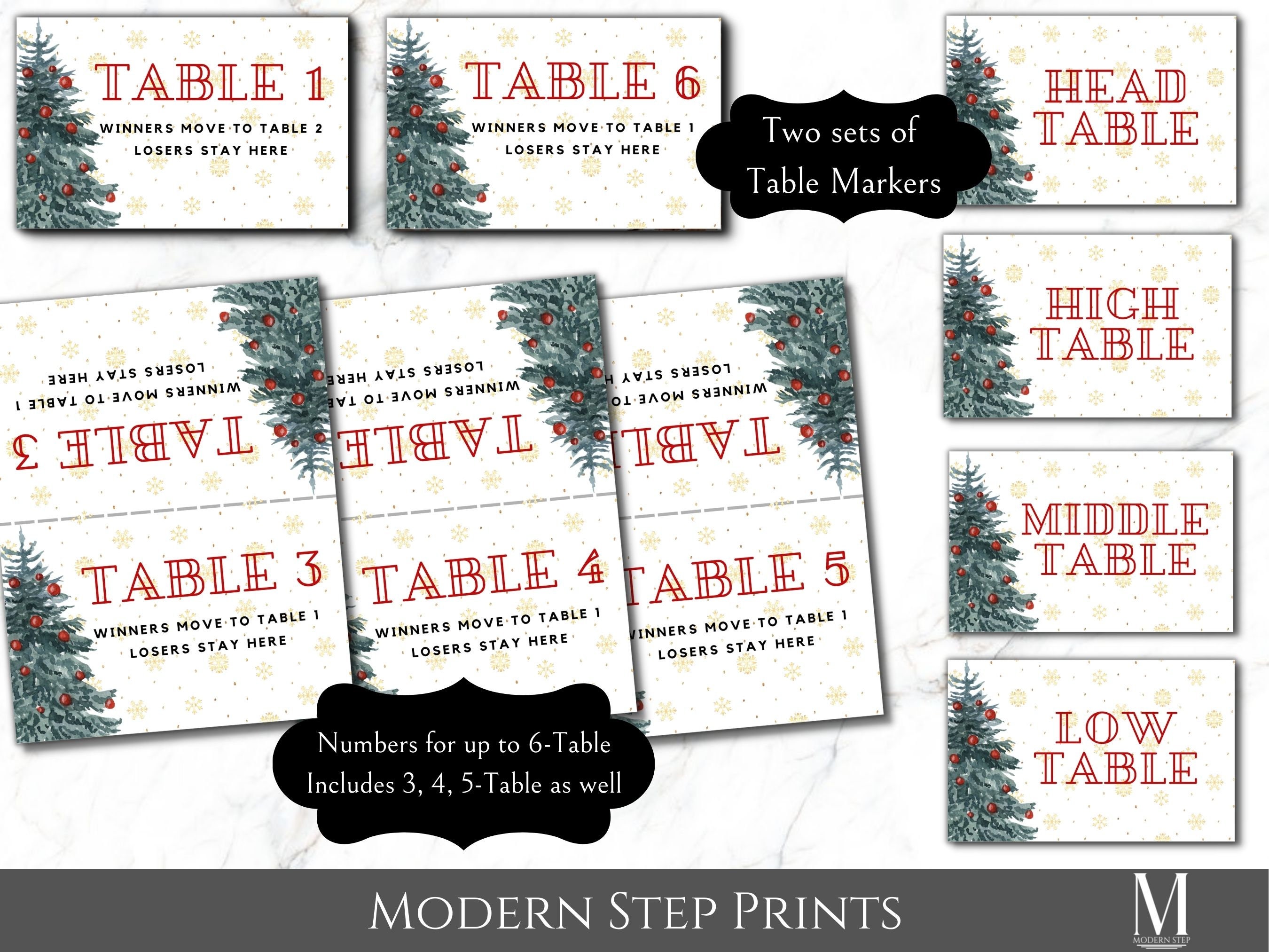 Printable Bunco Christmas Package of Score Cards, Tally Sheets, Winter ...