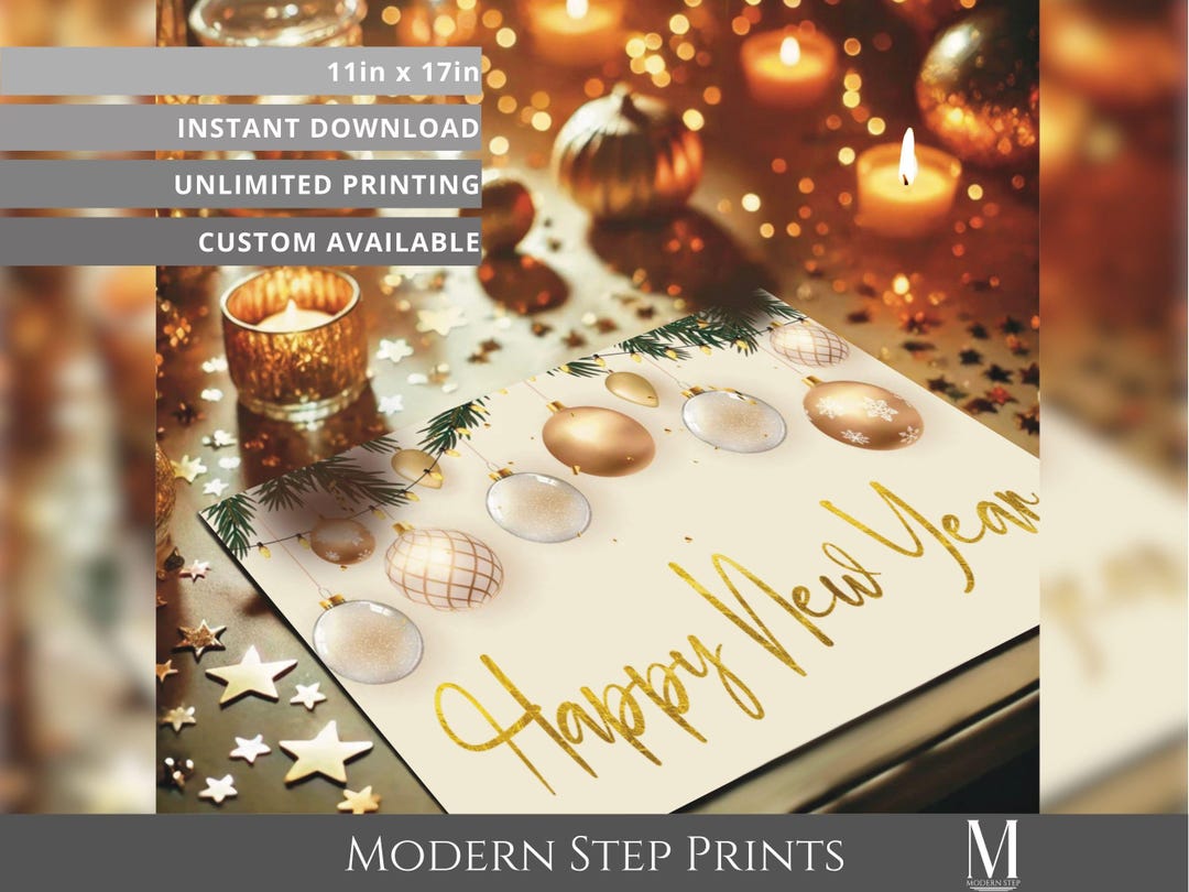New Years Placemats, Printable, Happy New Year Placemat, Holiday Table ...